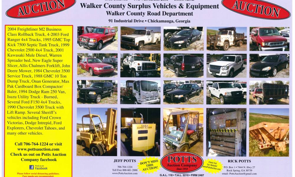 Walker County Surplus Vehicle & Equipment Auction is November 21st ...