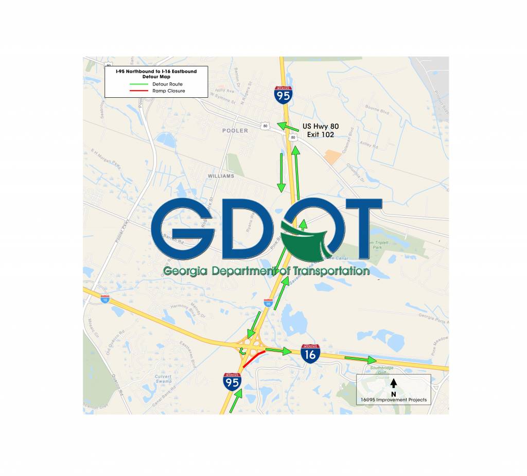 GDOT: 04/26-05/01 Ramp & Lane Closure Advisory for the I-16 at I-95 ...
