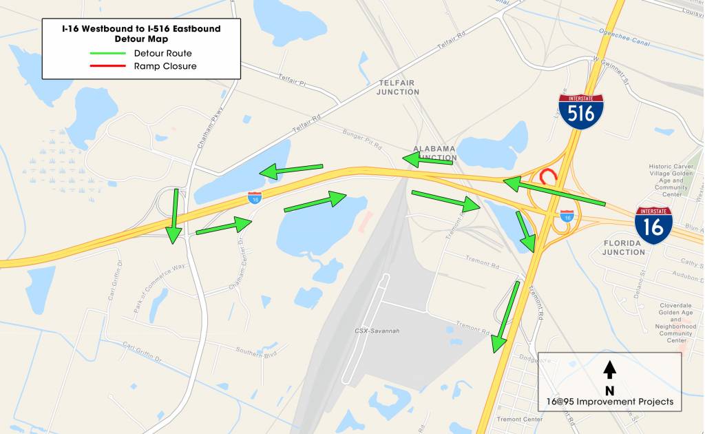 GDOT: Lane and Ramp Closure Advisory for the I-16 at I-95 Improvement ...