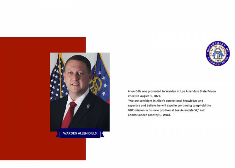 GDC: Allen Dills Promoted New Warden at Lee Arrendale State Prison ...