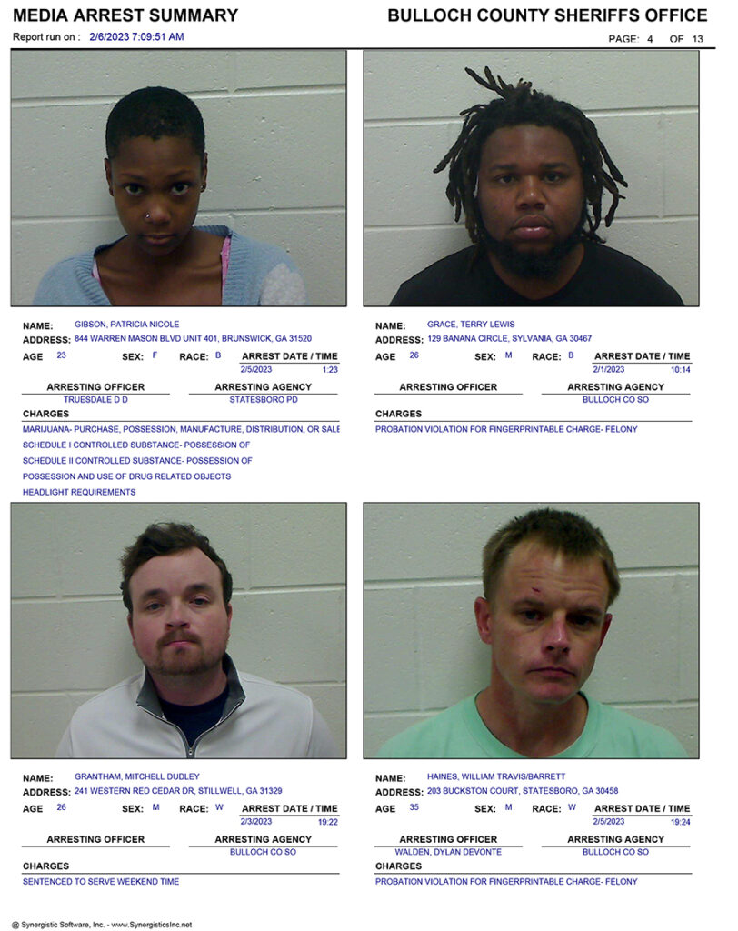 02/06/2023 Booking Report for Bulloch County - AllOnGeorgia