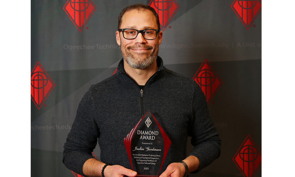 Justin Goodman Presented Diamond Award by Ogeechee Tech - AllOnGeorgia
