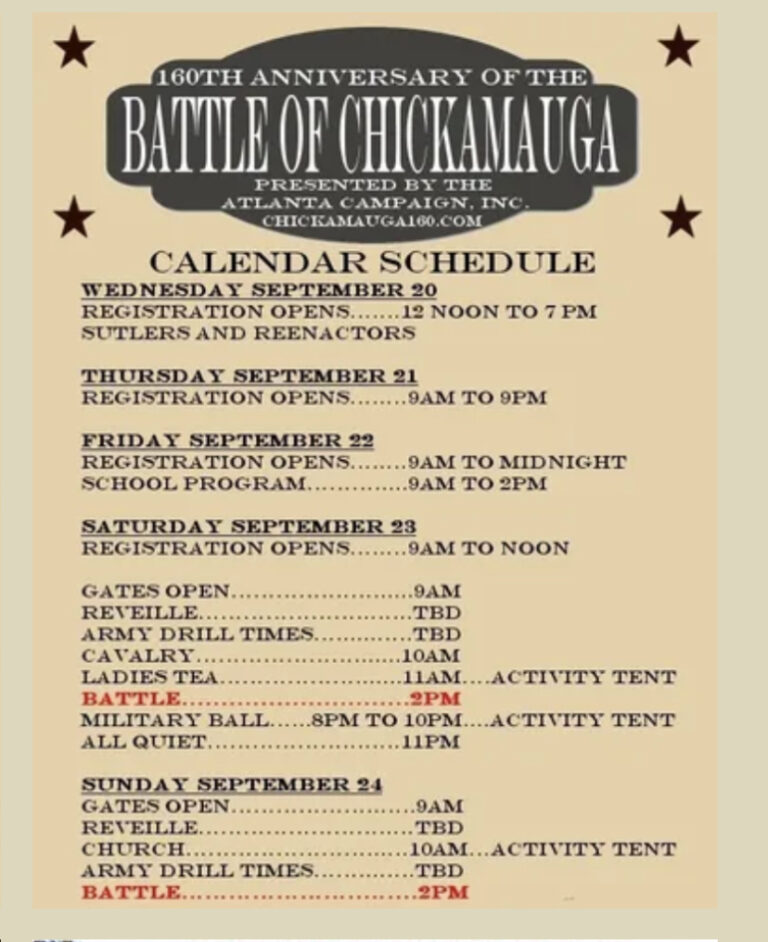 160th Anniversary of the Battle of Chickamauga National Reenactment ...