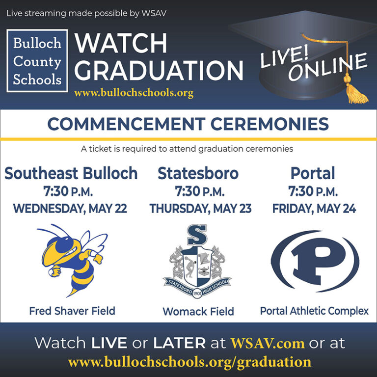 Bulloch County High Schools 2024 Graduation Ceremonies, Attend in ...