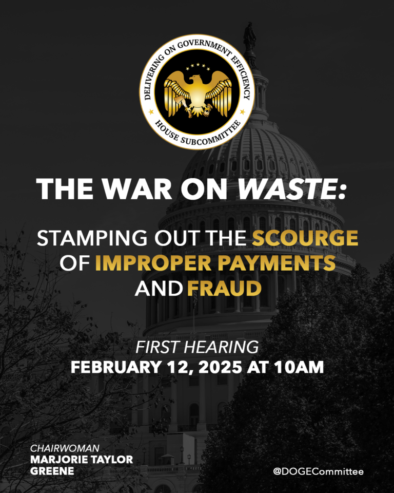 MTG to Lead First DOGE Subcommittee Hearing on Government Waste - AllOnGeorgia