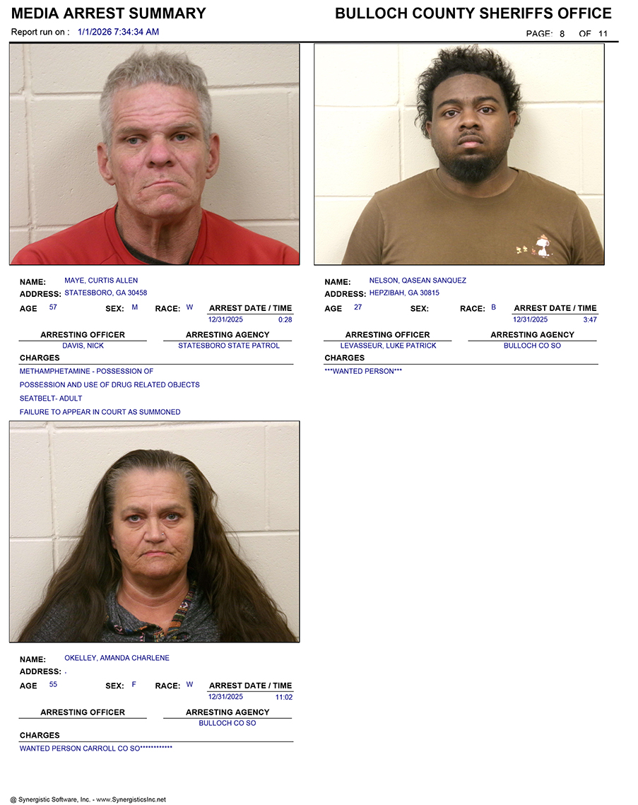 01/01/2026 Booking Report for Bulloch County - Page 8 of 11 - AllOnGeorgia